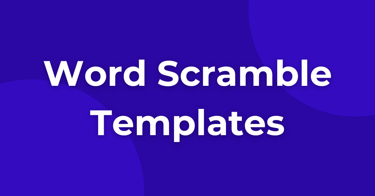 Word Scramble Quiz Templates for K-12 | Tarphi